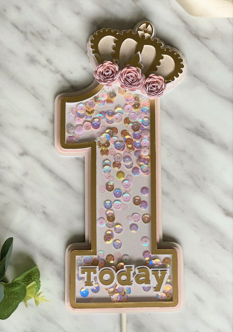 1st Birthday Princess Shaker Cake Topper, Cake Topper, Cake Smash ...