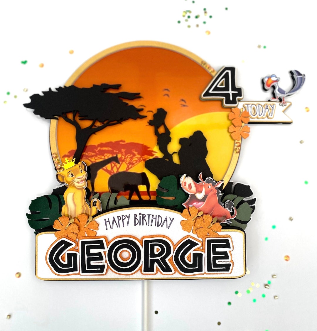 Lion King Custom Cake Topper | Cake Topper | Lion King Birthday Cake ...