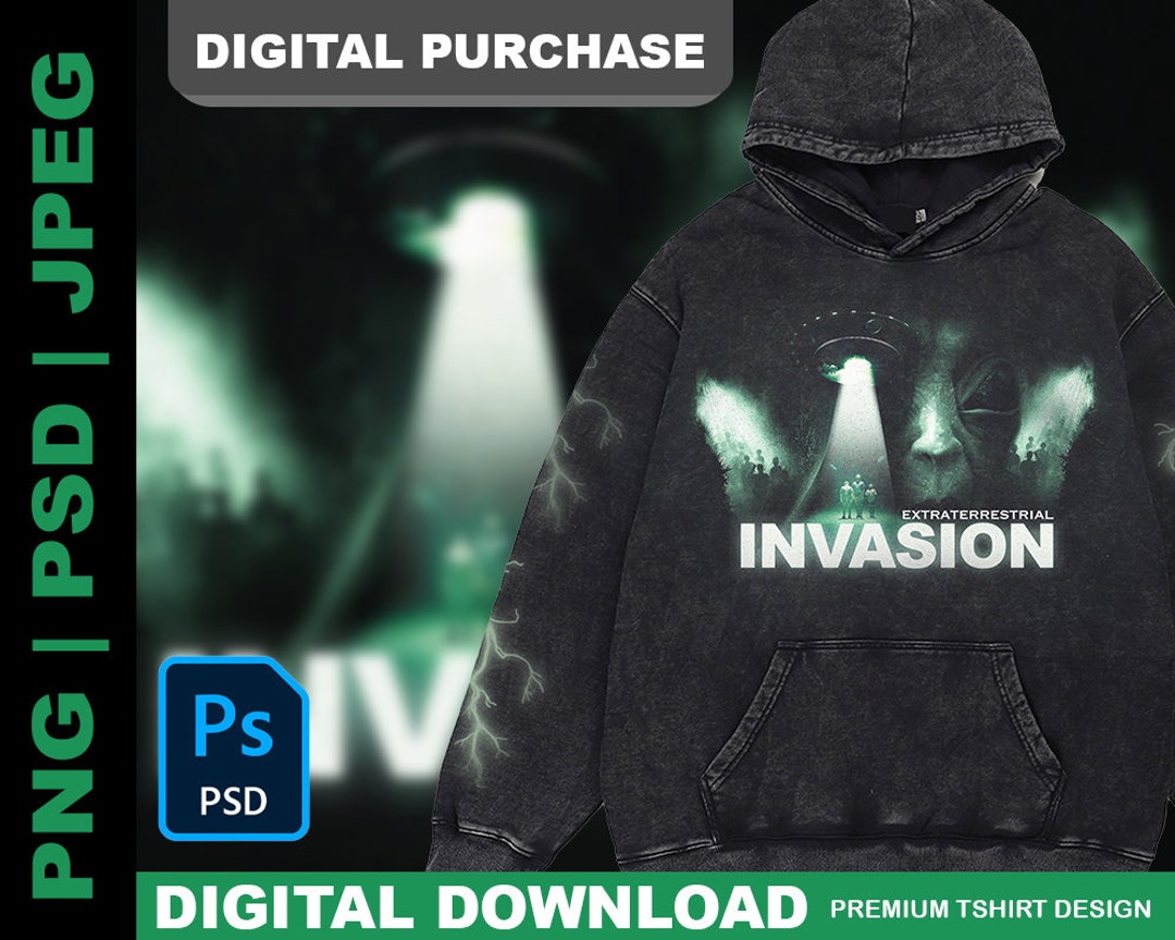 Streetwear Design Alien UFO DIGITAL ARTWORK Only Editable - Etsy