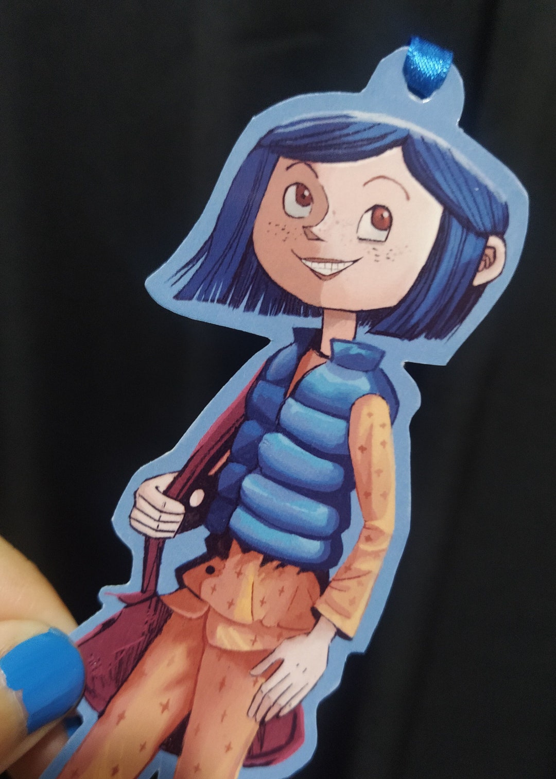 Coraline Bookmarks With Blue Ribbon Two Designs Stars Etsy