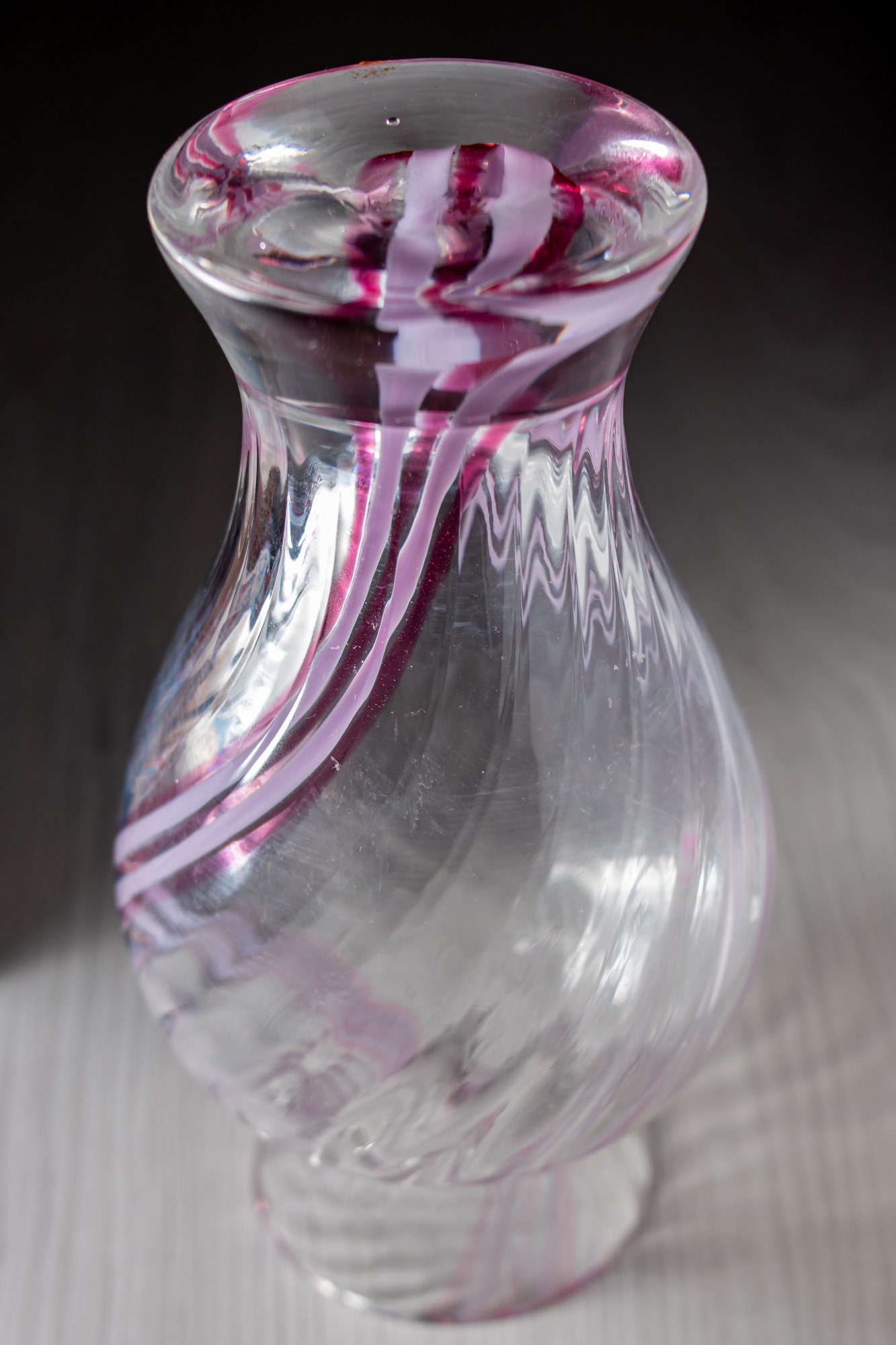 Caithness Cranberry and Pink Swirl Vase - Etsy