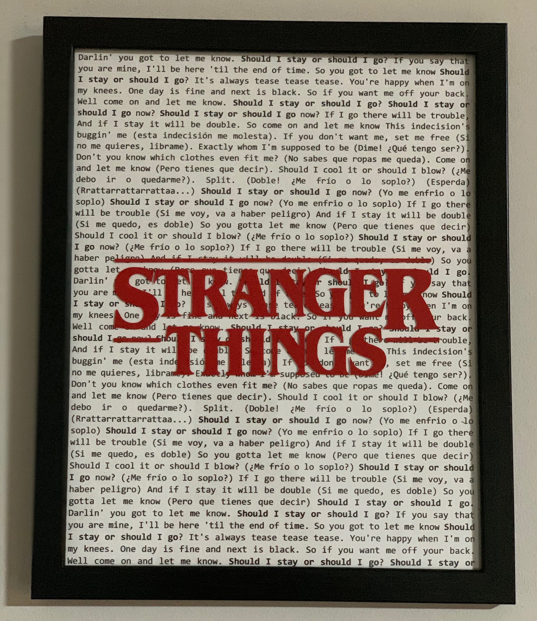 Stranger Things Inspired Song Lyrics Framed Print Should I Etsy stranger-things-inspired-song-lyrics-framed-print-should-i-etsy