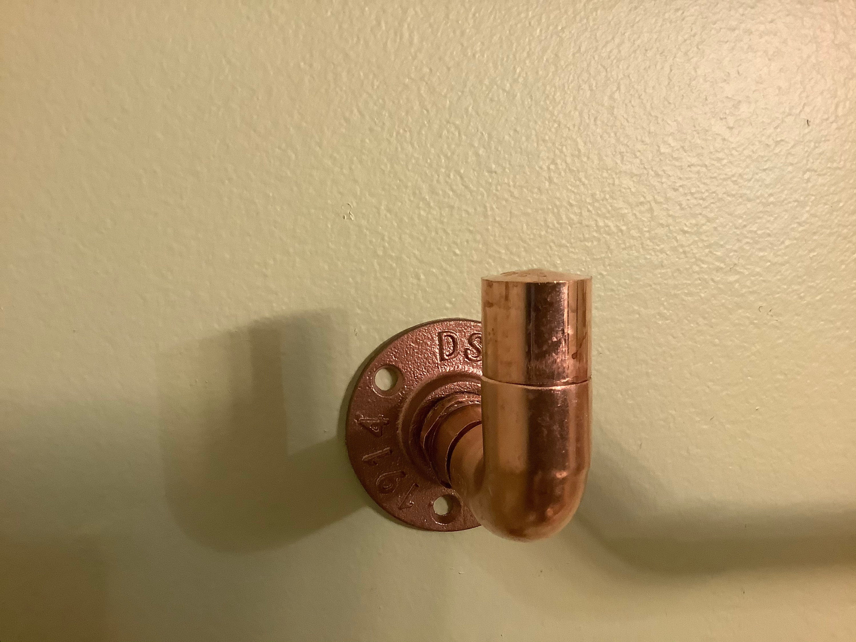 Copper Pipe Robe Towel Hook, Modern, Industrial, Accessories, Steampunk ...