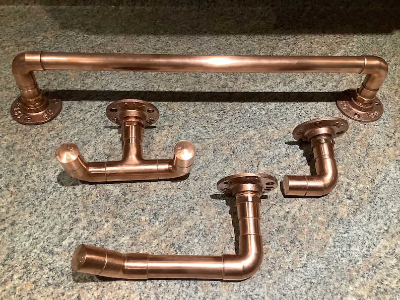Premium Copper Pipe Bathroom Set Accessory Towel Bar Towel | Etsy