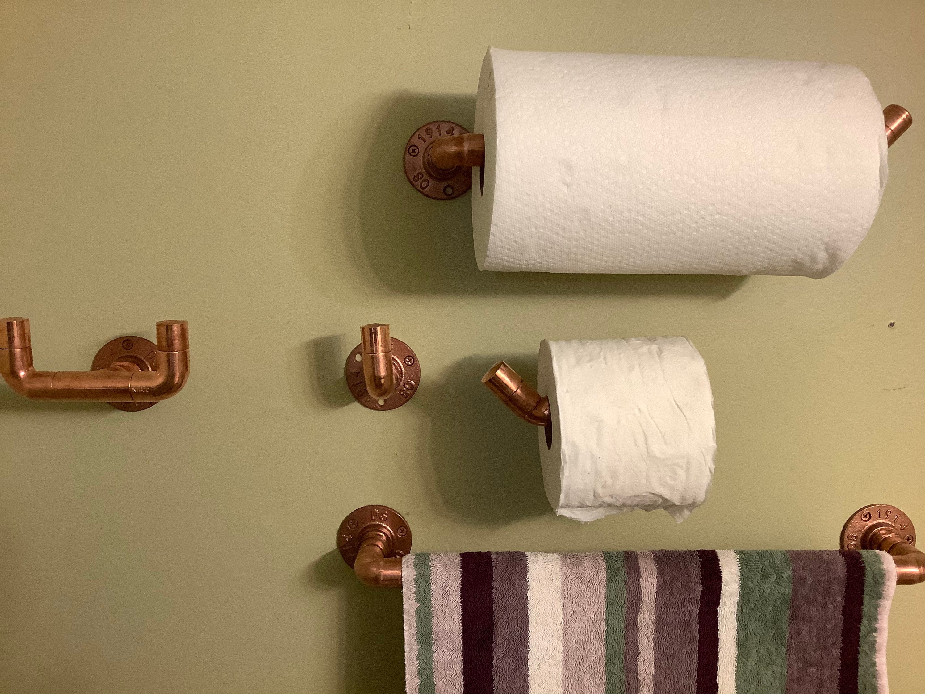 Copper Pipe Robe Towel Hook, Modern, Industrial, Accessories, Steampunk ...