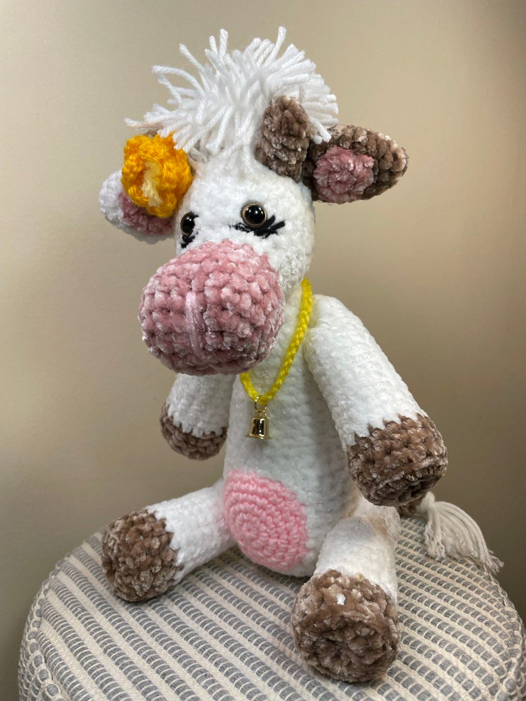 Handmade Knitted Stuffed Cow Animal Toy, Perfect Gift - Etsy