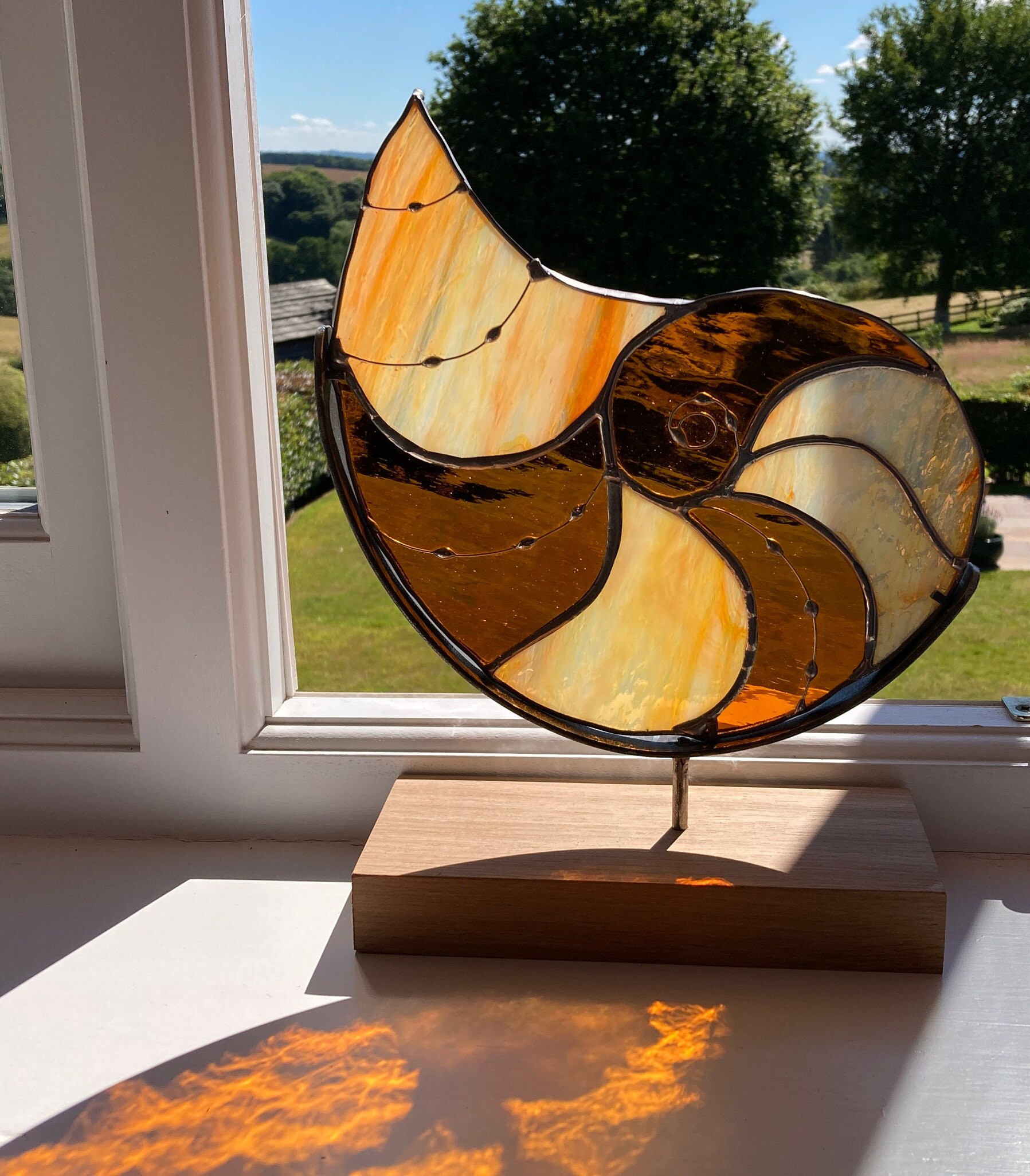 Sea Shell/nautilus Windowsill Stained Glass Sun Catcher. - Etsy