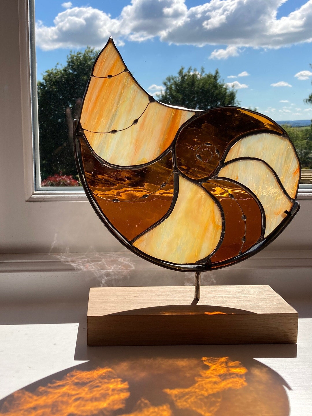 Sea Shell/nautilus Windowsill Stained Glass Sun Catcher. - Etsy