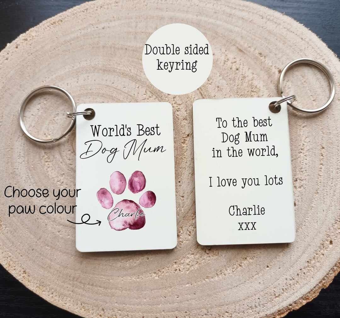 Personalised Dog Mum Keyring, Gift From the Dog, Dog Mum Gift, World's ...