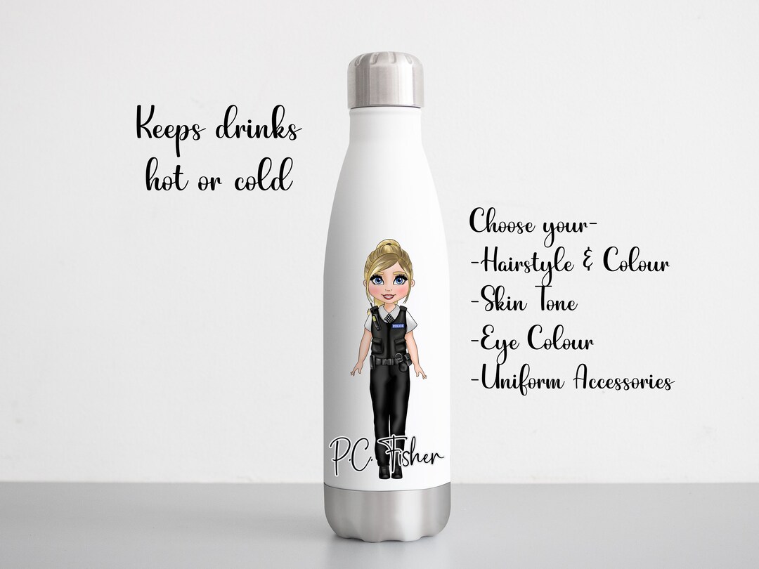 Police Officer Gift, Police Water Bottle, Personalised Policewoman Gift ...