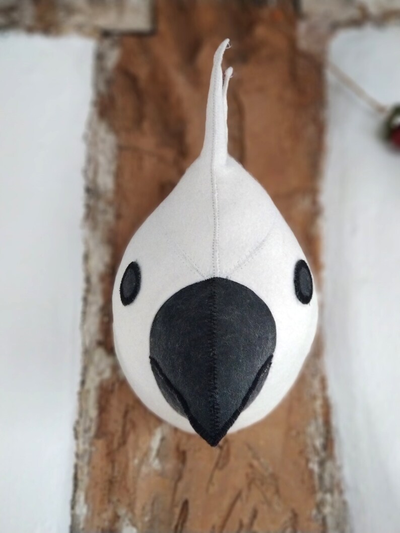 Parrot Head Wall Mount / Felt Animal Head / Wall Decor / Children Room ...