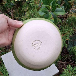 Wasabi Green Mushroom Handmade Wonki Bowl, Stoneware Bowl, Cereal Bowl ...