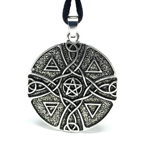 Pentacle of the Elements Necklace Pewter Pendant Earth Air Fire Water ...