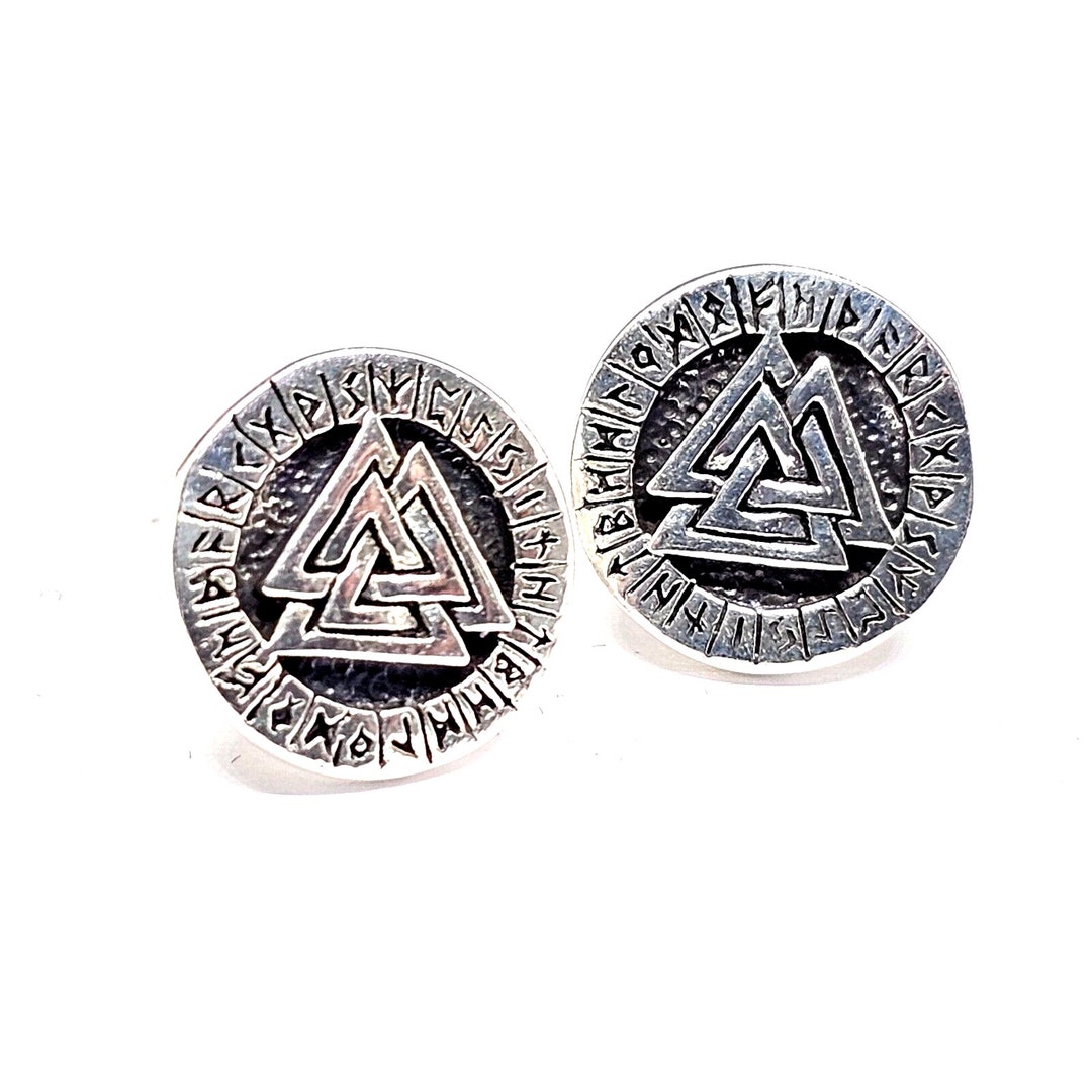 Valknut Rune Earrings 925 Sterling Silver Jewellery Runic Viking Norse Pagan Earrings Comes ...