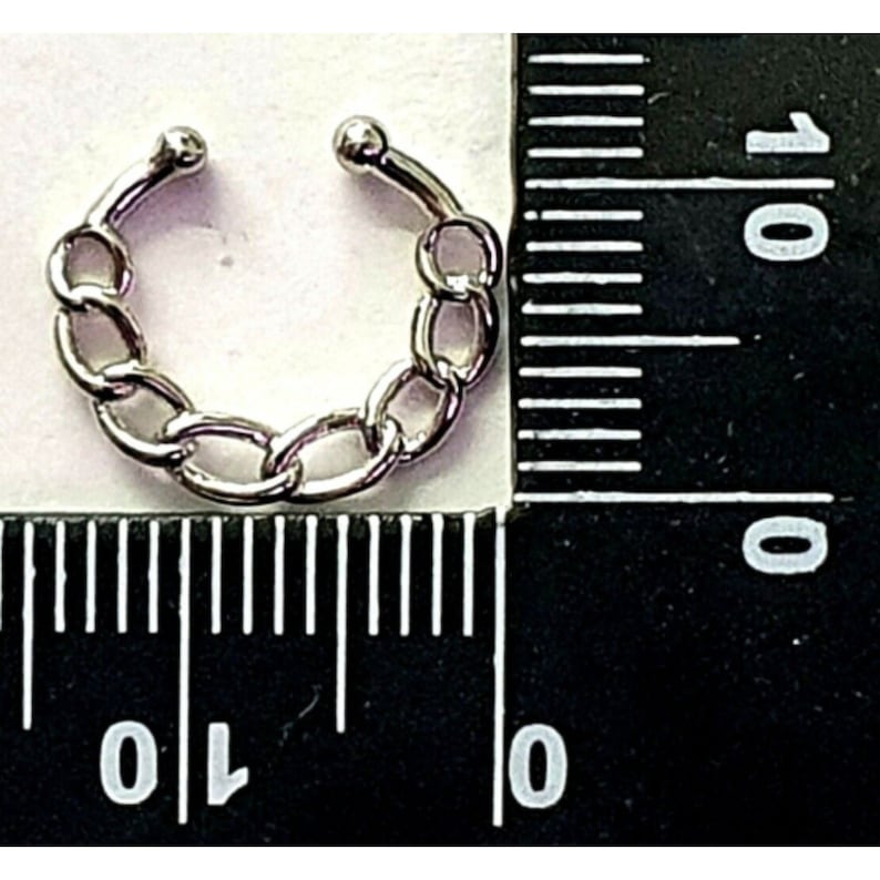 Non Piercing Chain Septum Ring: Surgical Steel Pinch Fit Body Jewellery ...
