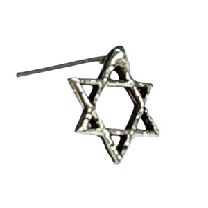 Star of David Nose Stud Mogen Shield of David 22g (0.6mm) Hexagram 925 ...