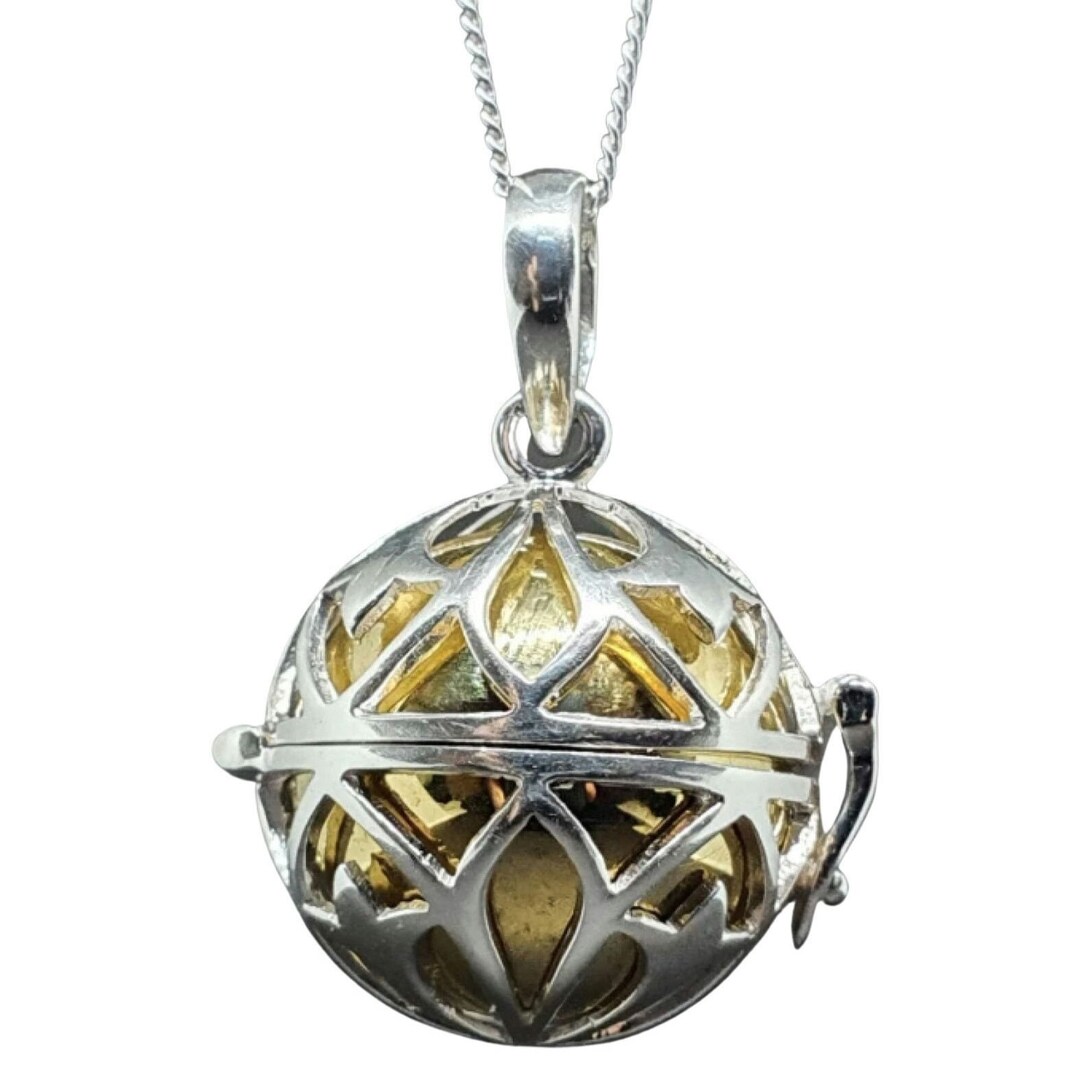 Angel Caller Pendant Chime Bell 16mm Brass Musical Necklace 925 ...