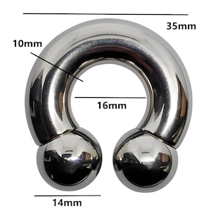 Horseshoe Prince Albert Jewelry Piercing 00g 10mm 14mm Screw Ball CBB ...