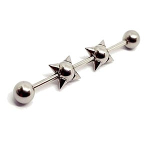 Scaffold Spiked Barbell Piercing Twin Spike Balls 38mm 14g 1.6mm 6mm ...