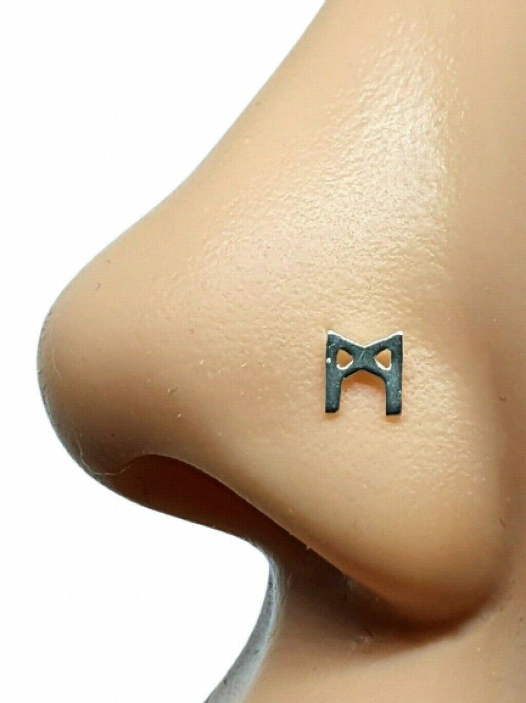 Rune Nose Stud Piercing Mannaz Viking 925 Sterling Silver L Bendable ...