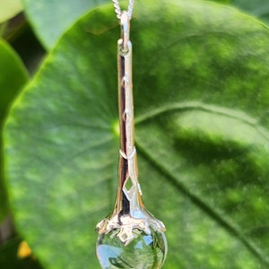 Crystal Ball Pendant Necklace Quartz Wand 925 Sterling Silver - Etsy