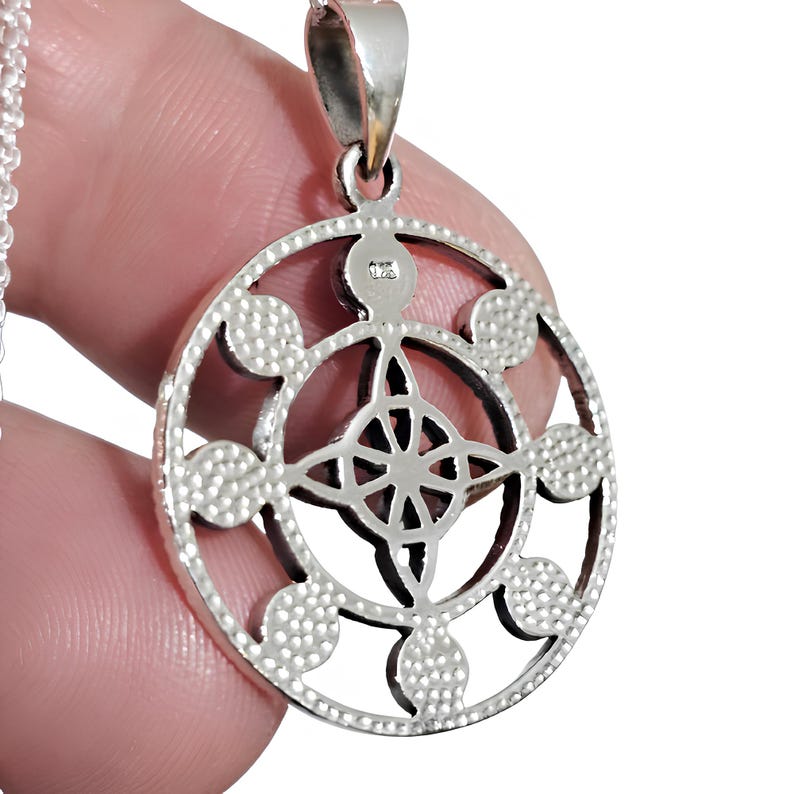 Witches Knot Moon Phase Pendant 925 Sterling Silver Infinity Trinity ...