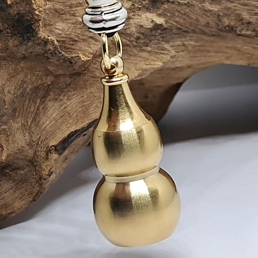 Brass Locket Pendant Necklace Vial Sealed Chamber Locket Ashes Cord ...