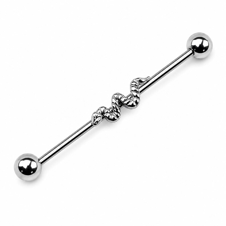 Snake Scaffold Bar Titanium Gothic Serpent Piercing Punk Alternative ...
