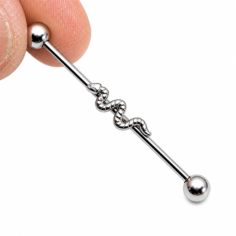 Snake Scaffold Bar Titanium Gothic Serpent Piercing Punk Alternative ...