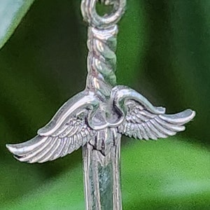 Winged Sword Pendant Necklace Archangel St Michael's Broadsword ...