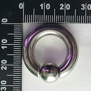 Prince Albert Piercing Easy Fit Heavy Gauge BCR 28mm 2g (6mm) CBR 10mm Ball Closure Ring 316L PA ...