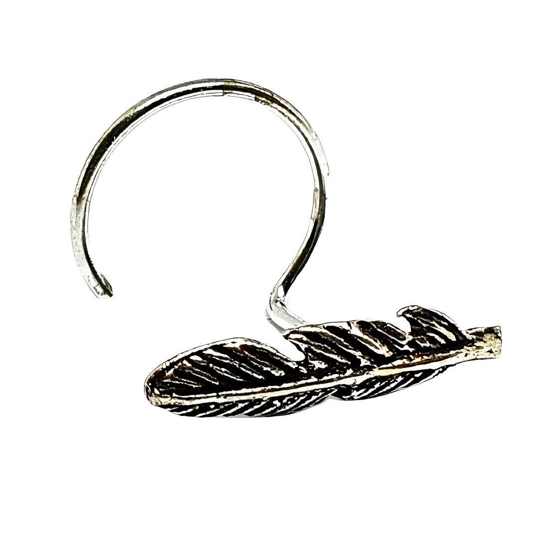 Angel Feather Nose Stud Piercing 22g (0.6mm) 925 Sterling Silver Curl ...