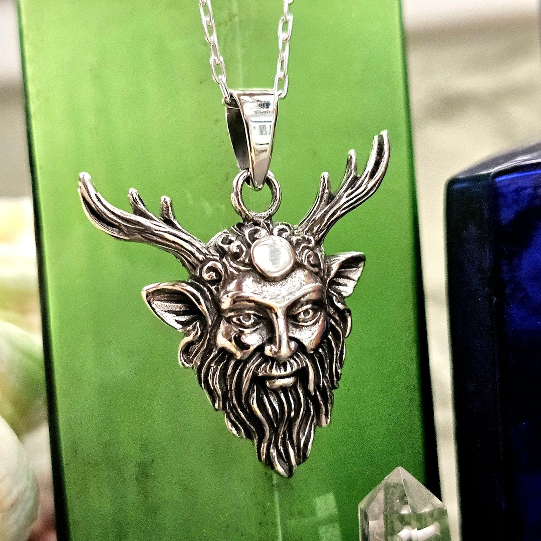 Hern Horned God Pendant 925 Sterling Silver Cernunnos Celtic Necklace ...