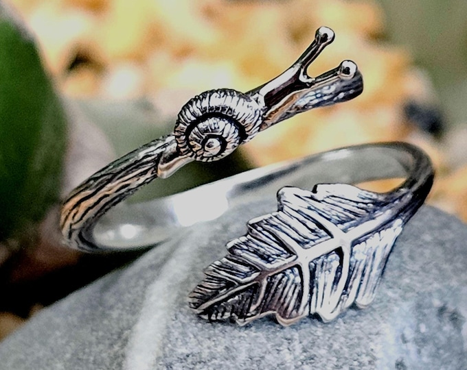 Snail Ring Adjustable 925 Sterling Silver Tiny Snail Jewelry Silver - Etsy