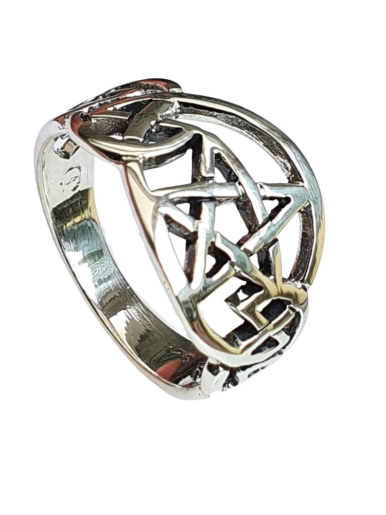Pentagram Ring Celtic Banding 925 Sterling Silver Strong - Etsy