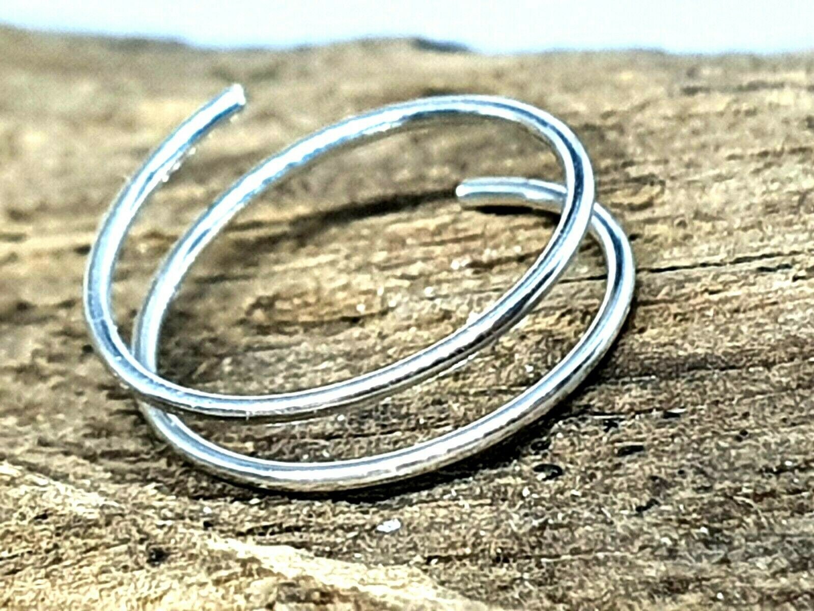 Nose Ring Double Wire Nose Coil Twin Ring 8mm 22g 0.6mm 925 | Etsy