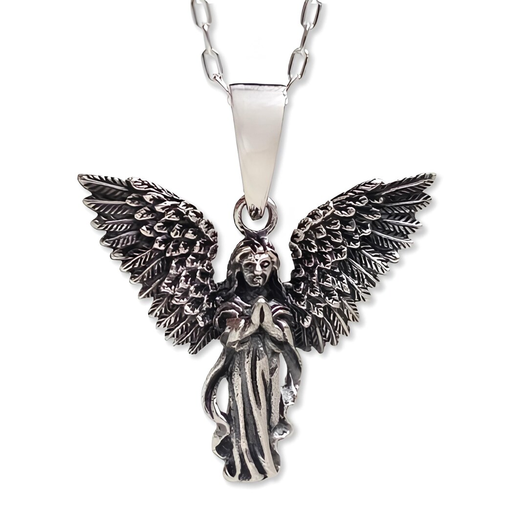 Angel Pendant 925 Sterling Silver 3d Angel 20 Inch Oval Chain Necklace ...