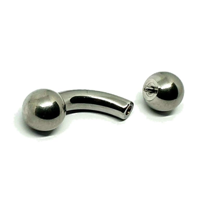 Prince Albert Curved Bar 4 Gauge 10mm Balls 316L Surgical Steel Body ...
