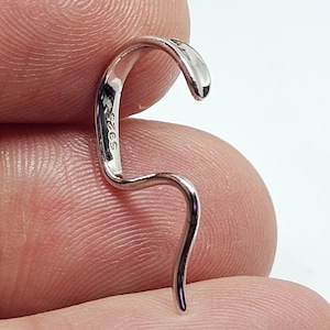 Lip Curl Labret Cuff Lippy Lip Large 925 Sterling Silver Feed in Cuff 16g Ethnic Alternative ...