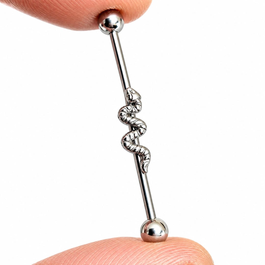 Snake Scaffold Bar Titanium Gothic Serpent Piercing Punk Alternative ...