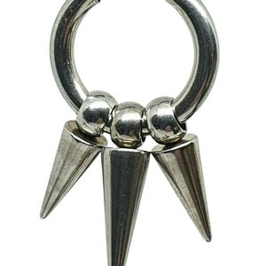 Three Spikes Hoop Piercing Ring Edgy Cartilage Septum Earring Unisex ...