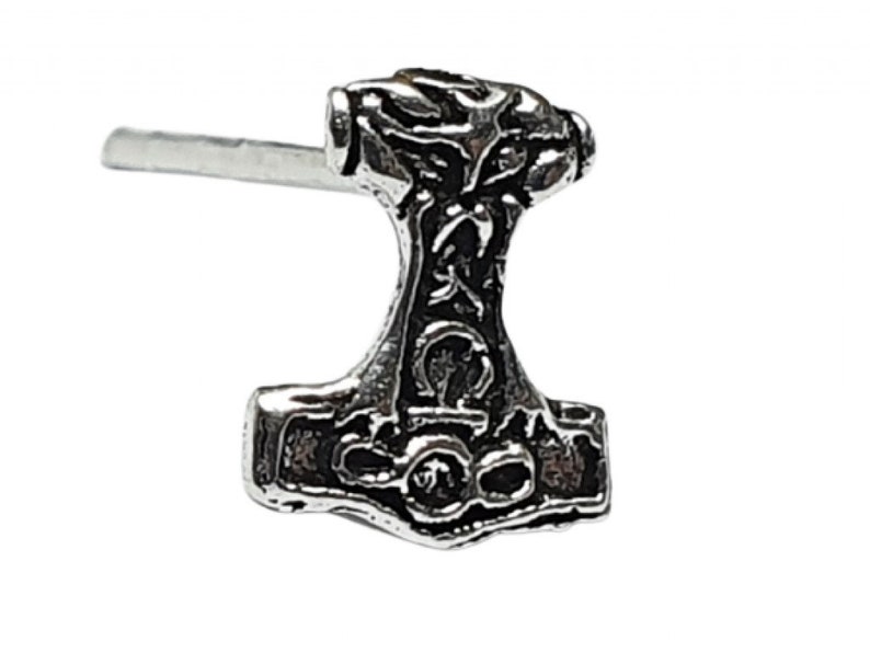 Thors Hammer Nose Stud Viking Raven Skane Viking Mjolnir 20g - Etsy