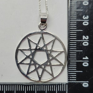 10 Point Star Pendant Necklace 925 Sterling Silver Dekagram Esoteric ...