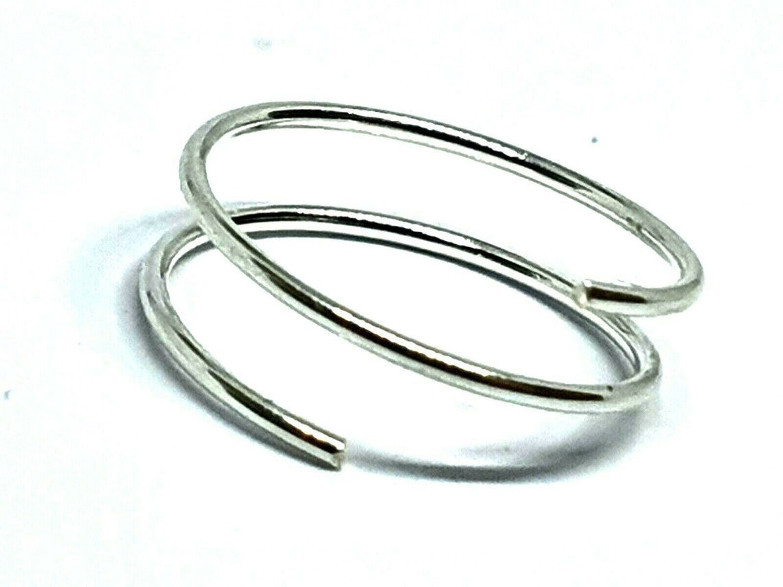 Nose Ring Double Wire Nose Coil Twin Ring 8mm 22g 0.6mm 925 | Etsy