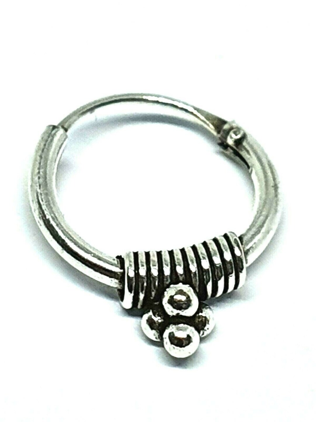 Nose Ring Piercing Trinity Tribal Ball Ring Wire Coil Hinged Ring 8mm ...