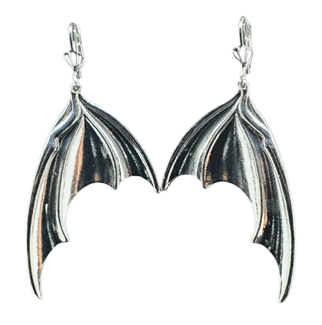 Bat Wing Earrings Bat Wings Pair Edgy Spring Hook Halloween Goth Emo ...