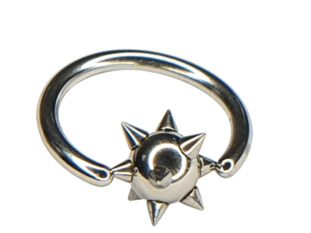 Spike Ball Piercing Ring 10 Spike Nipple Piercing 8 Mm 14g 1.6mm Helix ...