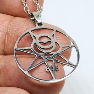 Thelema Sigil Amulet 666 Satanic Pendant Necklace Occultism Crowley ...