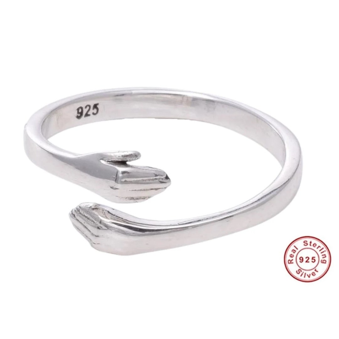 Hug Ring Love Hug Ring Real 925 Sterling Silver Loving Cuddle ...
