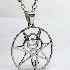 Thelema Sigil Amulet 666 Satanic Pendant Necklace Occultism Crowley ...